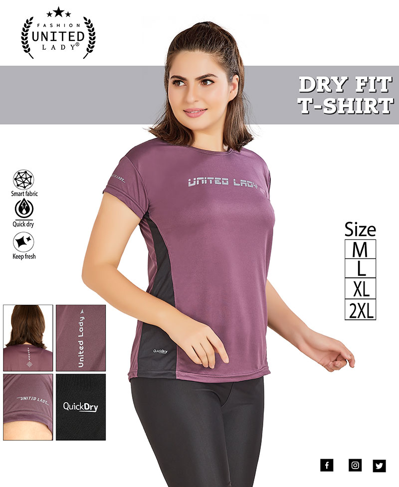 Dry Fit Double Color Dark Matte Pink - United Lady