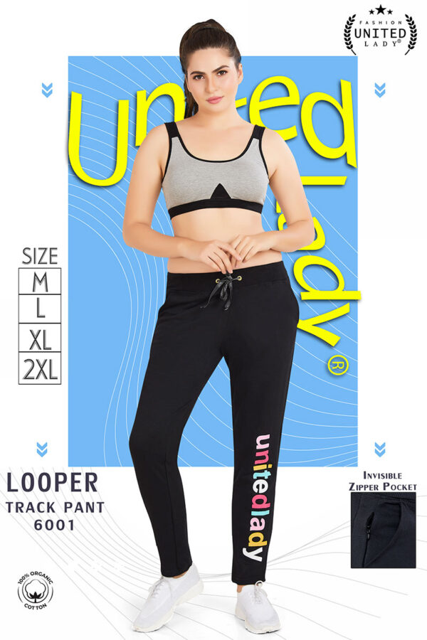 Women Loop Knit Track Pant with Invisible Zipper Pocket - United Lady