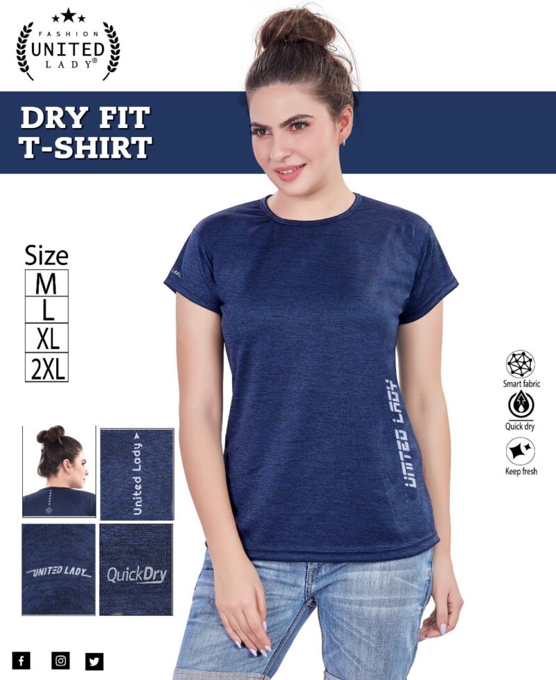 Dry Fit T-shirt Navy Blue - United Lady